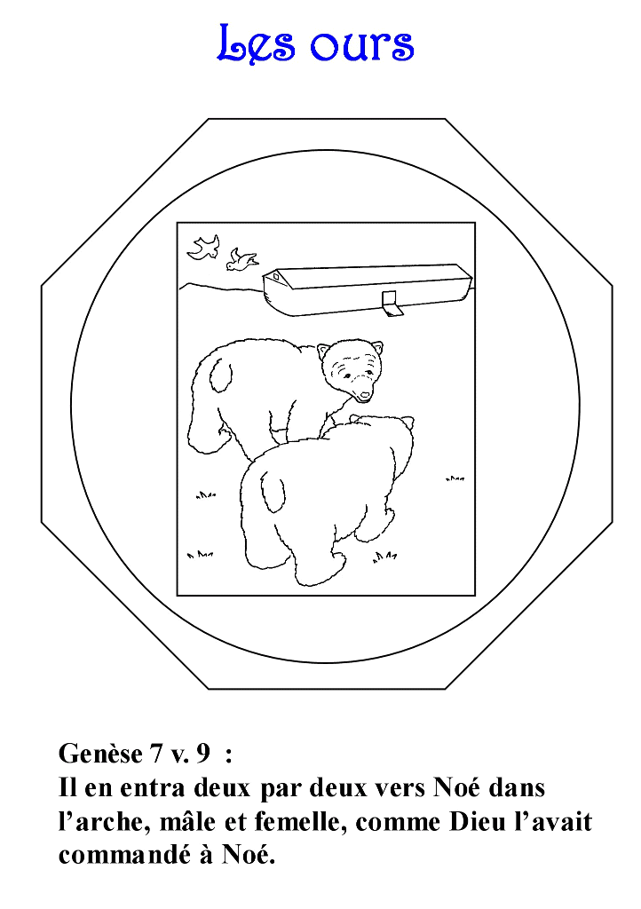 coloriages animaux de la bible